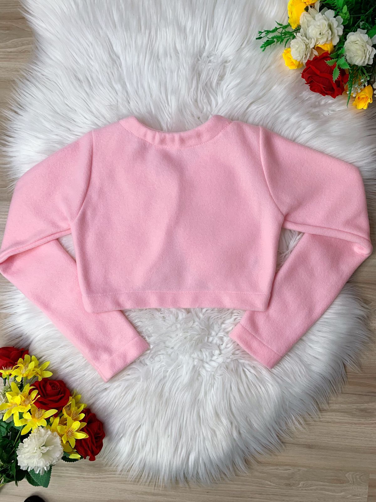 Bolero Infantil Rosa Soft Com Gola Luxo - Rosa Charmosa Atacado
