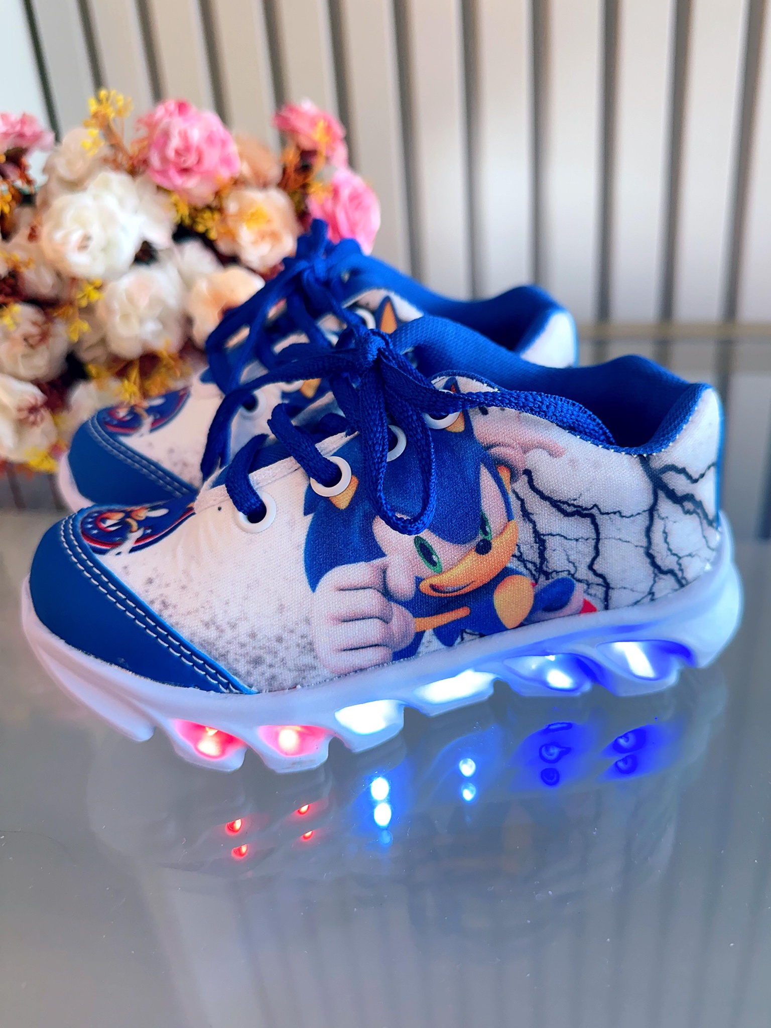 Tênis Meninos Temático Sonic Azul Com Leds - Rosa Charmosa Atacado